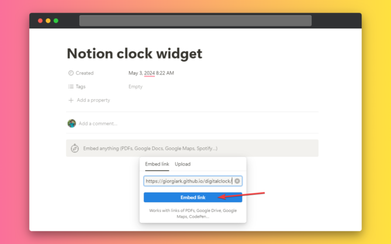 How To Add A Clock In Notion Free Clock Widgets Notion Tour