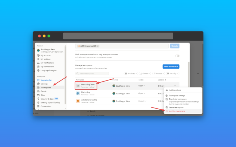 How to Create and Delete a Teamspace in Notion - Notion Tour