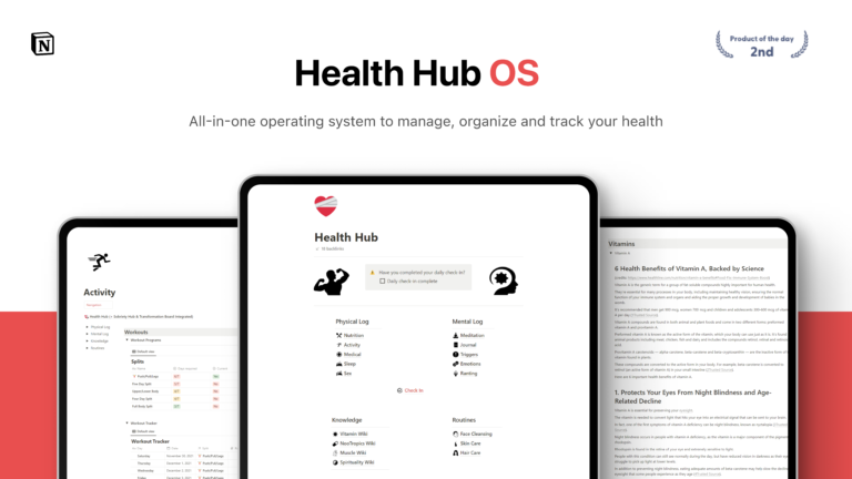 11 Best Notion Health Templates - Our Picks - Notion Tour