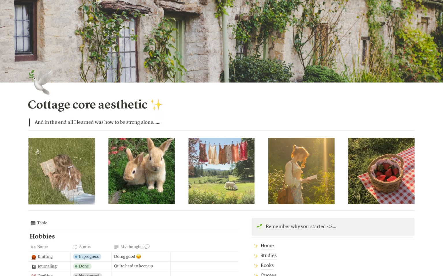 10 Best Cottagecore Notion Template - Our Picks - Notion Tour